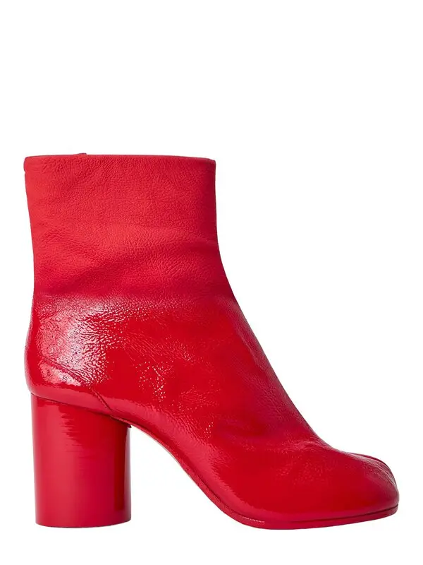 MAISON MARGIELA Tabi Leather Ankle Boots - Red