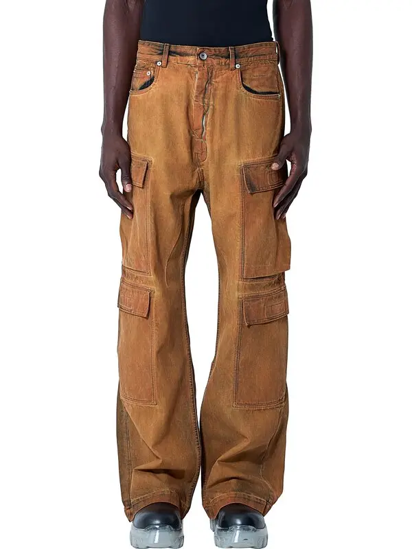 Rick Owens Double Cargo Jumbo Bella Jeans - Orange