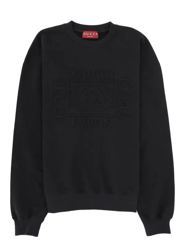 Gucci Sweatshirt With Embossed Logo - Black