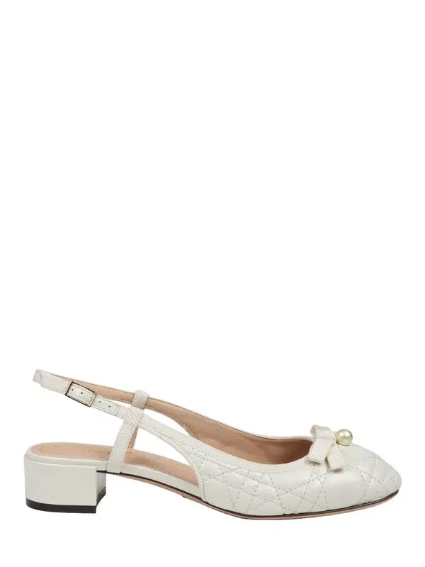 Dior Décolleté Ballet Slingbacks In Leather - White