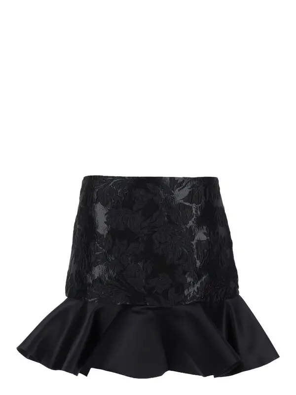 GANNI Satin Miniskirt - Black