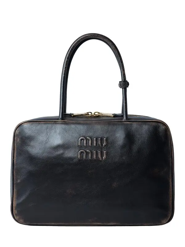 Miu Miu Beau Leather Handbag - Brown