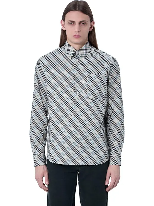 Burberry Check Shirt - Brown
