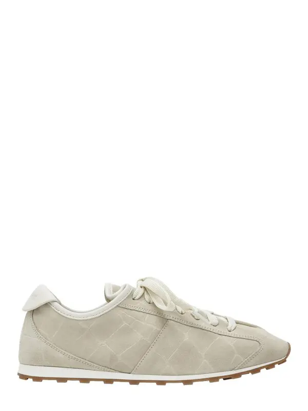 Jacquemus Embossed Suede Tennis Sneakers - White
