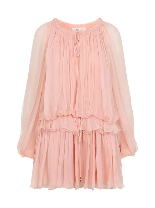 Chloé Silk Mini Dress - Multicolor
