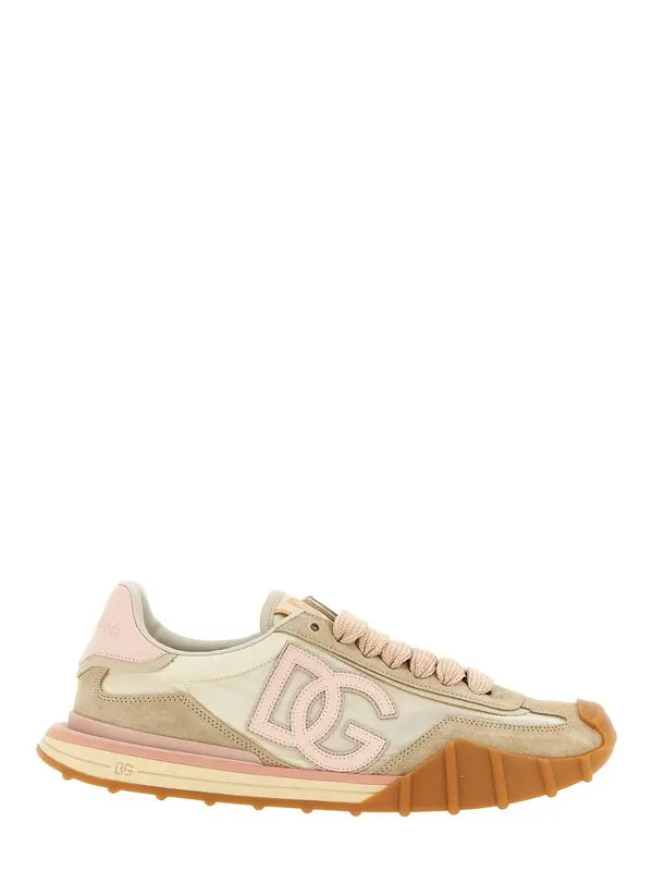 Dolce & Gabbana Dg Athletic" Suede And Canvas Sneakers - Pink