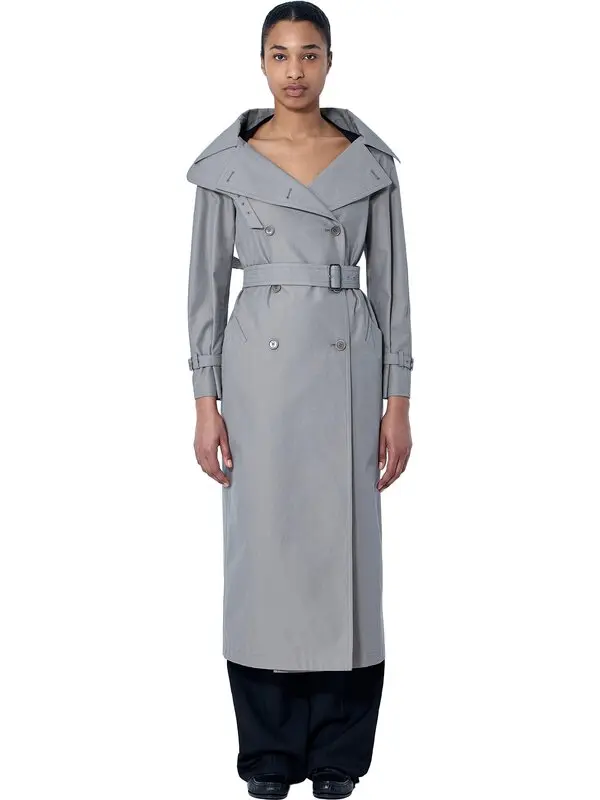 Max Mara Long Trench Coat - Gray