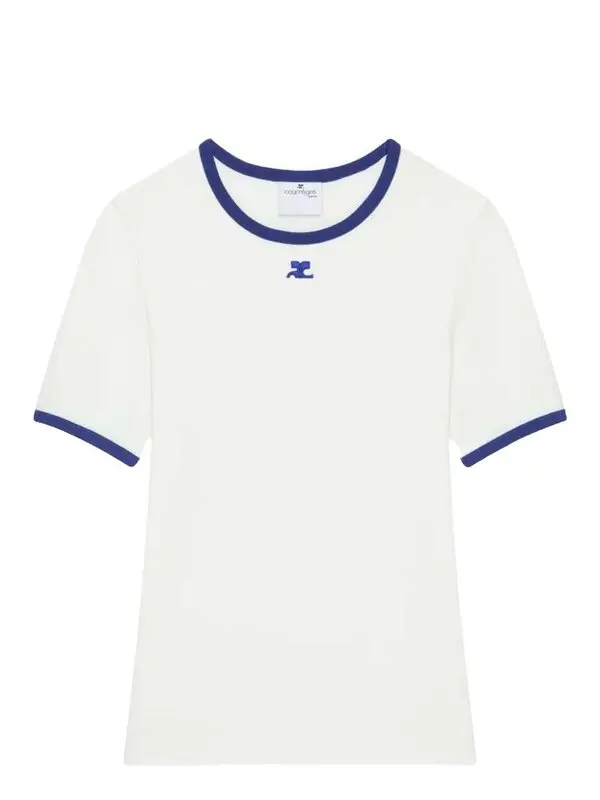 COURREGES Embroidered Logo T-shirt - White