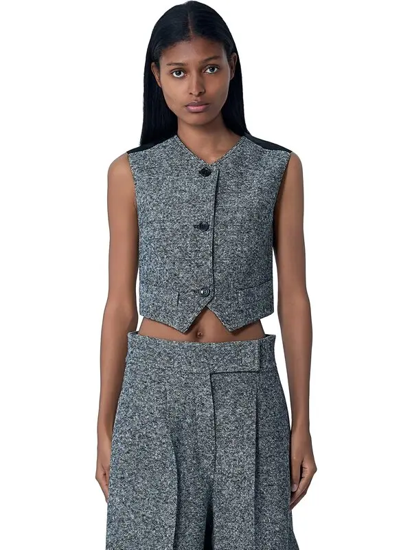 Max Mara Tailored Wool-silk Blend Waistcoat - Gray