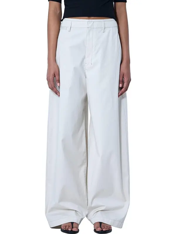 LEMAIRE Wide-leg Tailored Cotton Twill Trousers - White