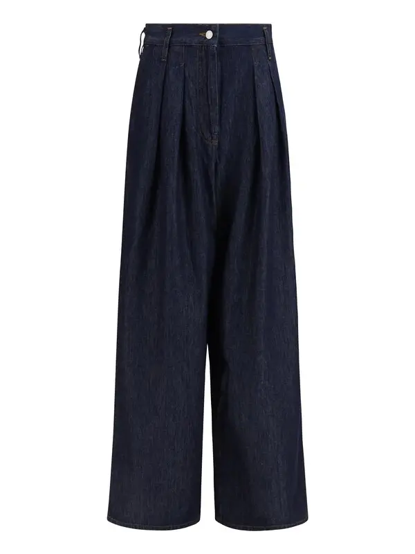 Dries Van Noten Wide-leg Pleated Jeans - Blue