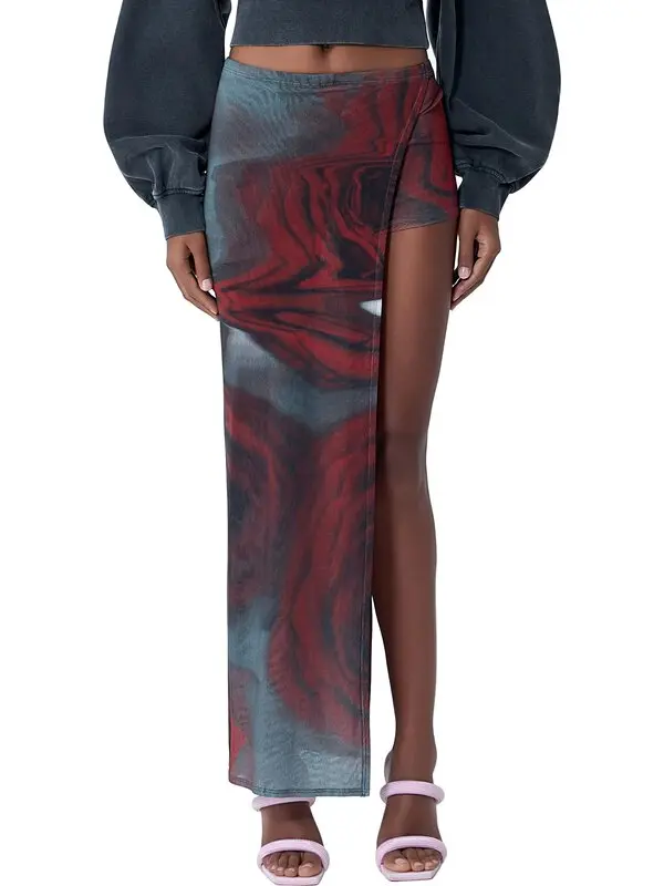 JEAN PAUL GAULTIER Asymmetrical "blurry Roses" Tulle Mini-skort - White