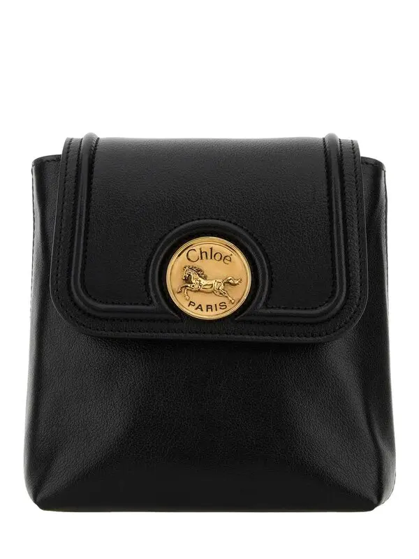 Chloé Leather Horse Medal Backpack - Black