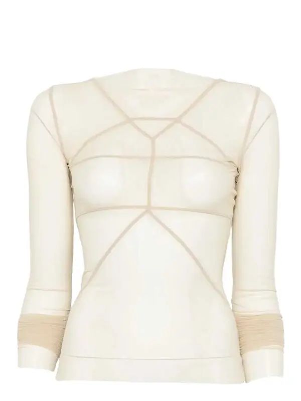 Rick Owens Long-sleeve Top With Sheer Panels - Multicolor