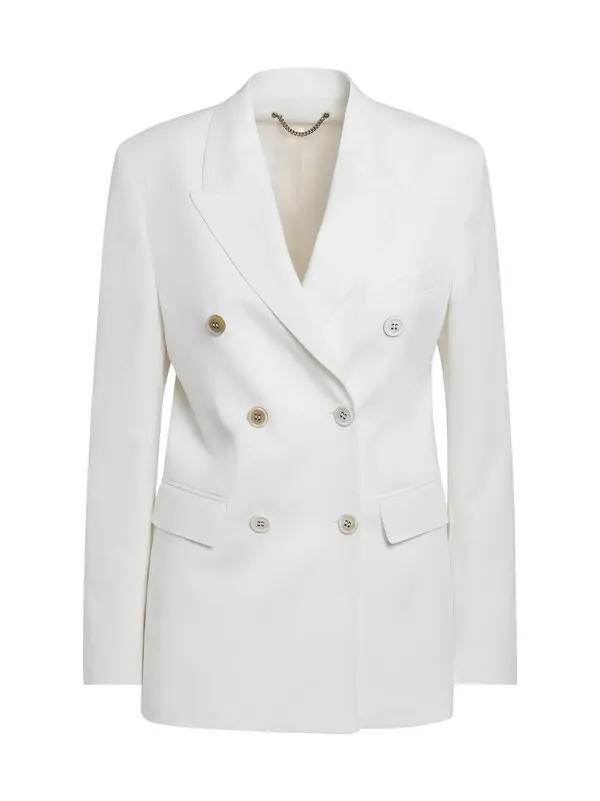GOLDEN GOOSE Double-breasted Wool Blend Jacket - White