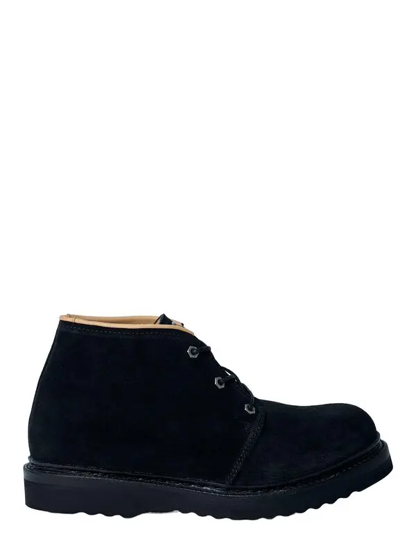 Our Legacy Suede Lace-up Boots With Vibram Sole - Black