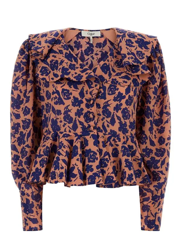 Chloé Printed Crepe Blouse - Multicolor