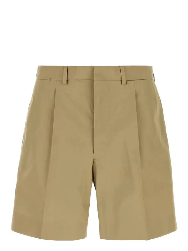 Prada Cotton Pleated Shorts - Multicolor