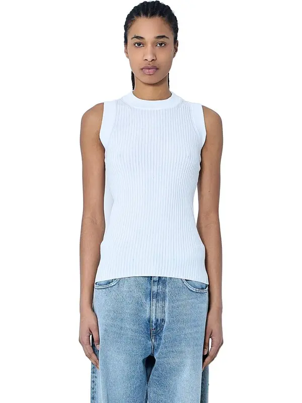 Sportmax Ribbed Crewneck Tank Top - White