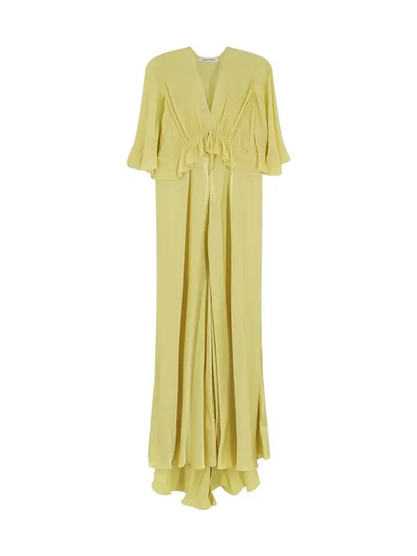 Alberta Ferretti Yellow Satin Dress - Multicolor