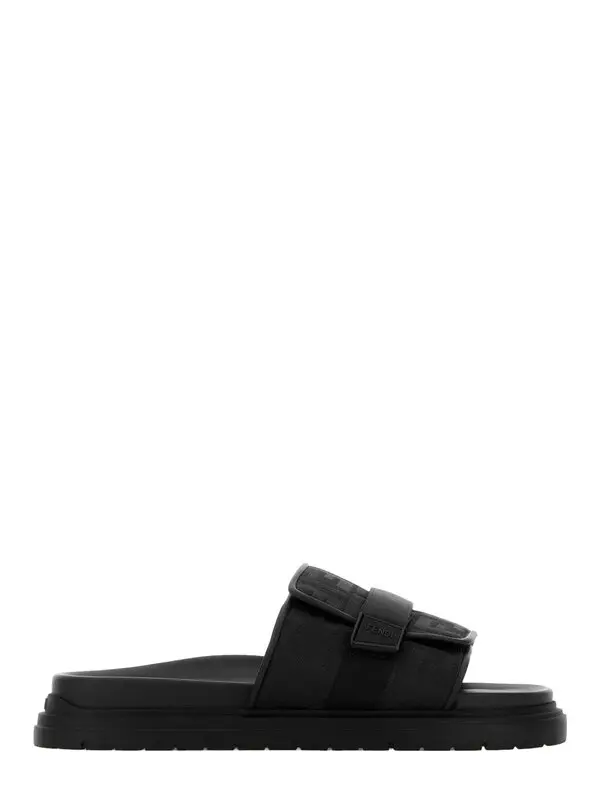 Fendi Fabric Slip-on Slippers - Black