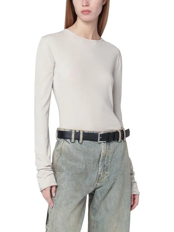 ENTIRE STUDIOS Cotton Blend Crewneck Top - White
