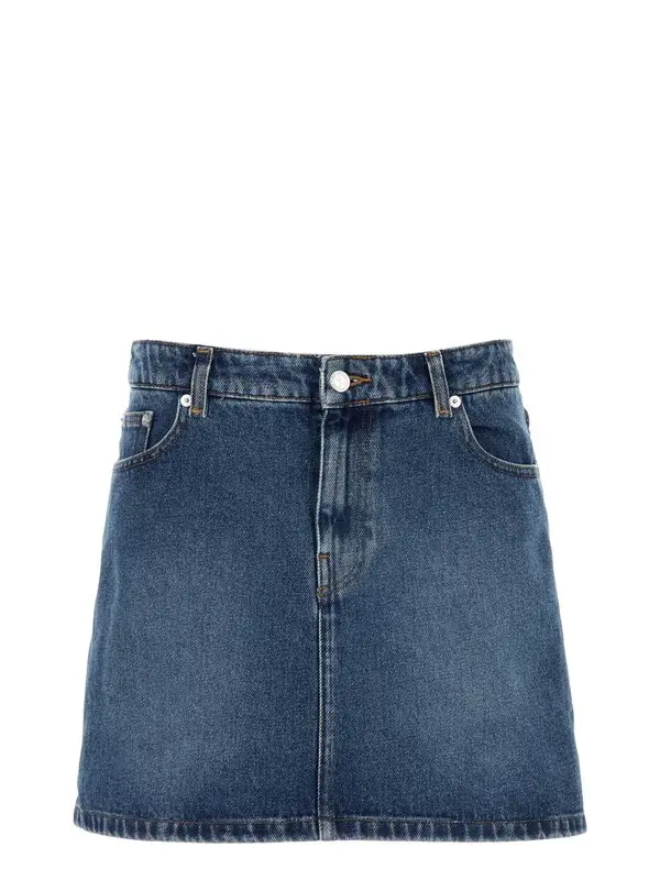 A.p.c. Denim Moss Mini Skirt - Blue