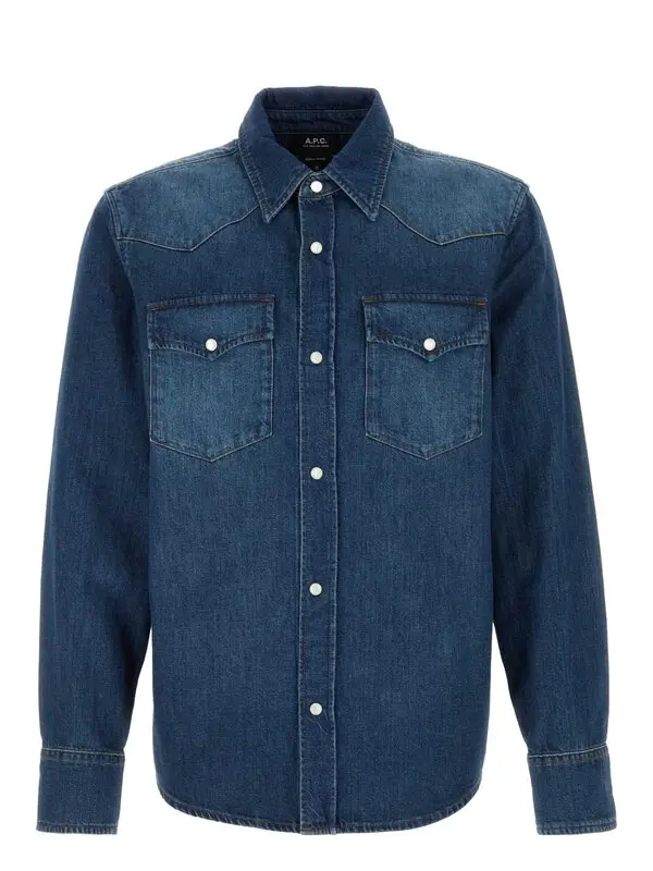 A.p.c. Denim Western Shirt - Blue