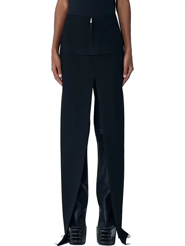 Rick Owens Sliced Maxi Skirt In Wool - Black
