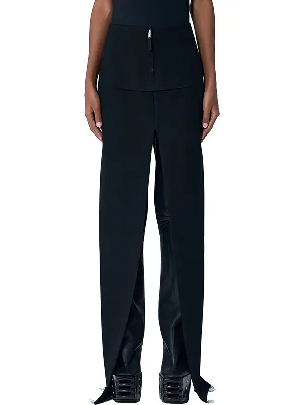 Rick Owens Sliced Maxi Skirt In Wool - Black