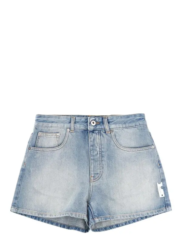 Off-White Cotton Denim Shorts - Blue