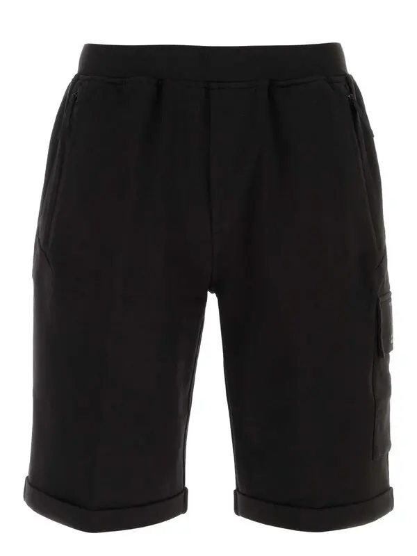 C.P. COMPANY Stretch Cotton Bermuda Shorts - Black