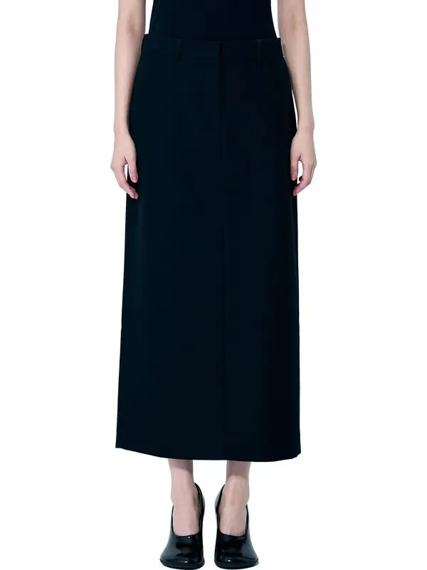 TOTEME Low-waist Straight Canvas Skirt - Black