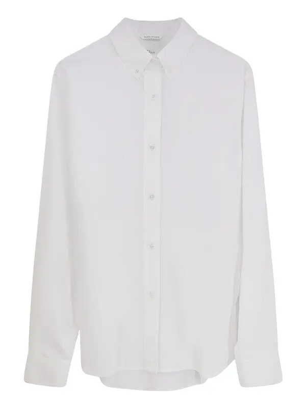 Dior Cotton Poplin Button-down Shirt With Embroidered Crest - Multicolor