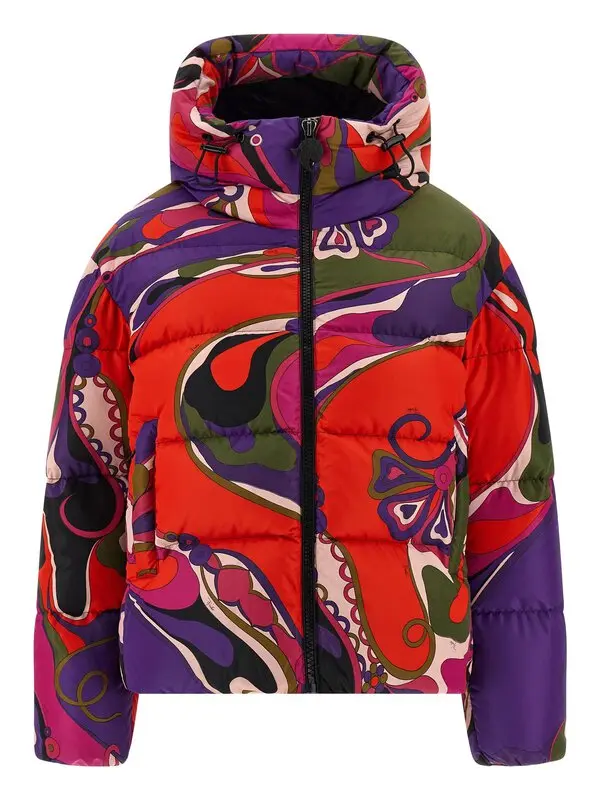 Emilio Pucci Orchidee" Quilted Down Jacket - Multicolor