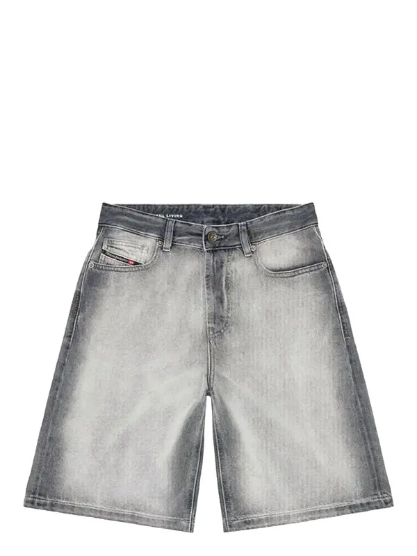 DIESEL® Grey Skeleton Denim Bermuda Shorts - Black