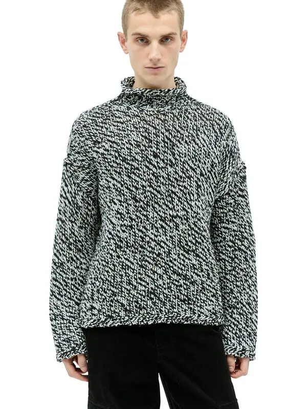 Acne Studios High-neck Chunky Wool-blend Sweater - Black