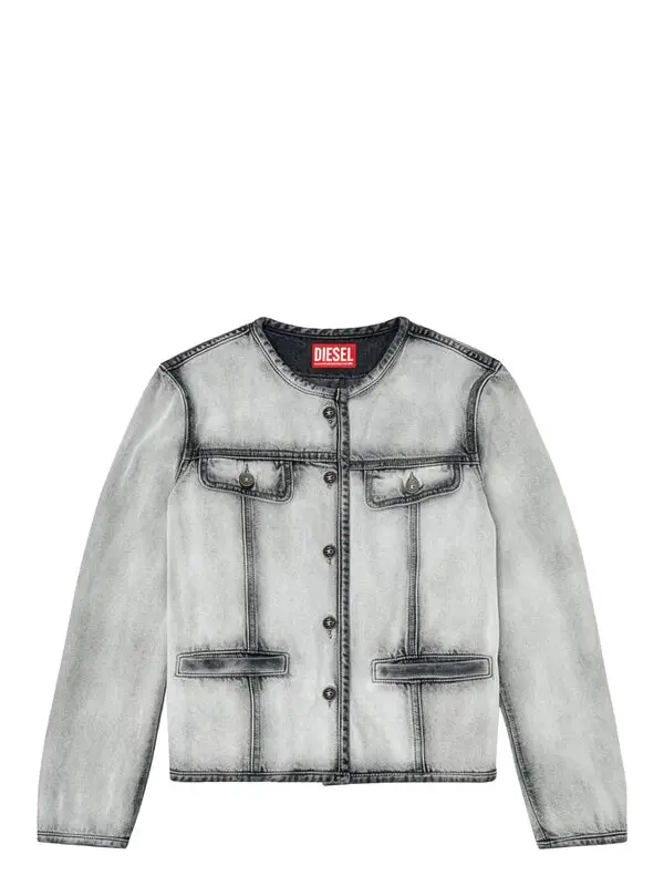 DIESEL® Grey De-grafy Skeleton Denim Jacket - Black