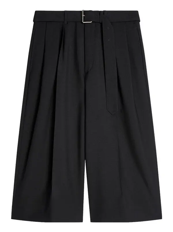 Dries Van Noten Belted Cropped Trousers - Black