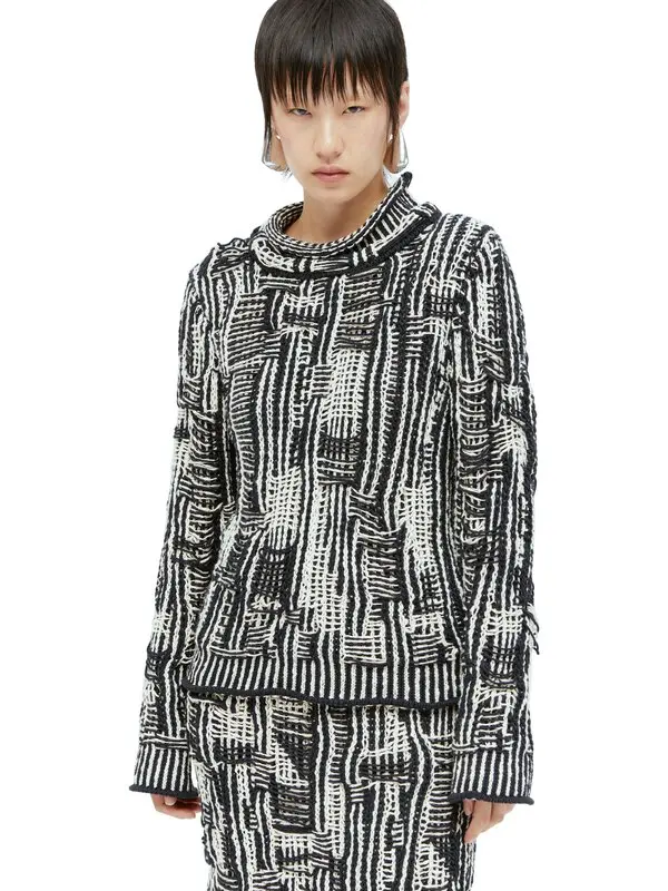 Bottega Veneta Intrecciato Cotton Knit Sweater - Blue