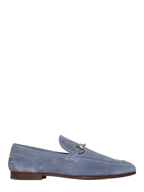 Gucci Suede Jordaan Loafers With Horsebit Detail - Gray