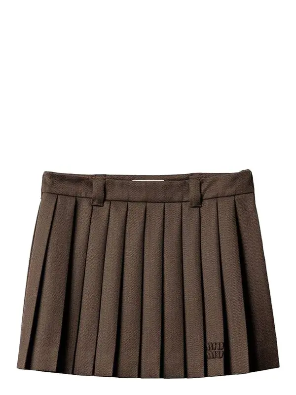 Miu Miu Pleated Skirt - Brown
