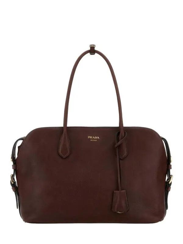 Prada Leather Shopping Bag - Brown