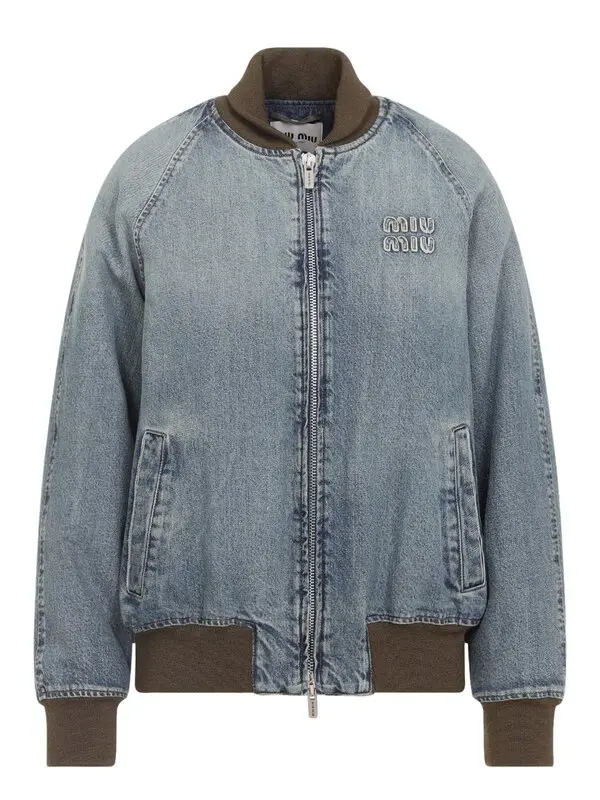 Miu Miu Denim Blouson Jacket - Blue