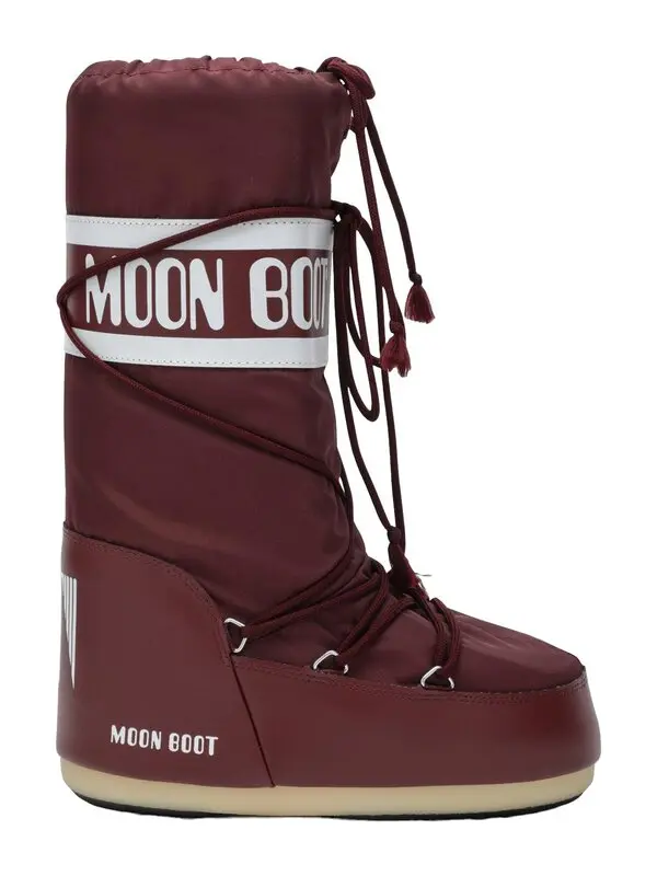 Moon Boot Bordeaux Icon Nylon Lace-up Boots - Red