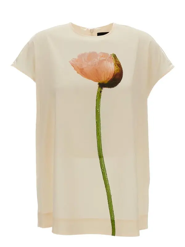 Simone Rocha Poppy Print Smock Top - Multicolor