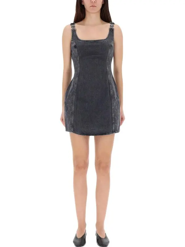 MARINE SERRE Moon Laser Mini Dress - Gray