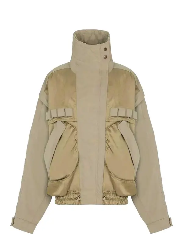 Balmain Quilted Collar Bomber Jacket - Green