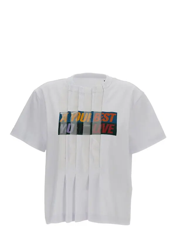 Sacai Short-sleeve T-shirt With Pleated Front - Multicolor