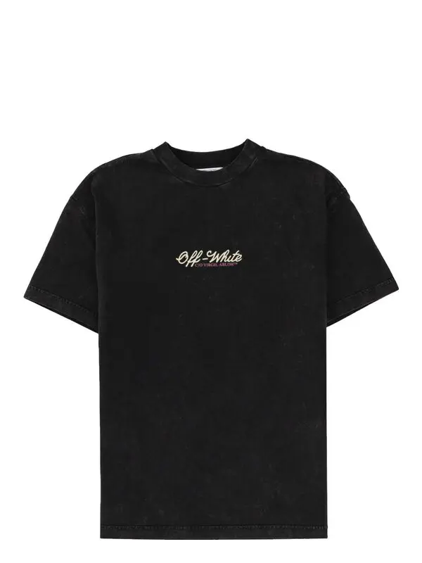 Off-White T-shirt With Logo - Black